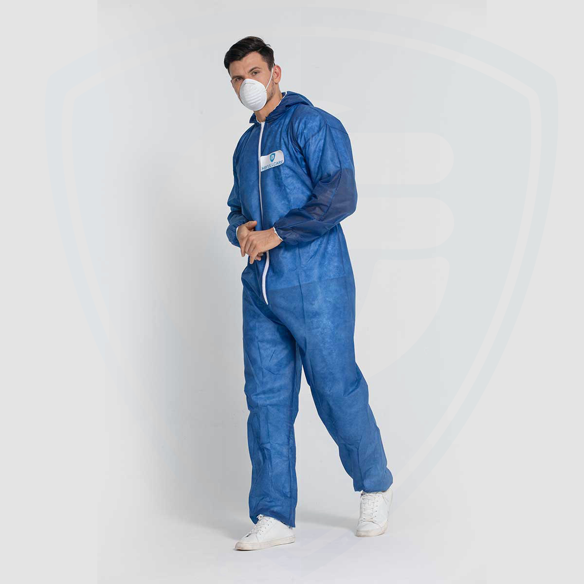 Breathable Disposable Safety Polypropylene Non Woven Coverall Blue Suit