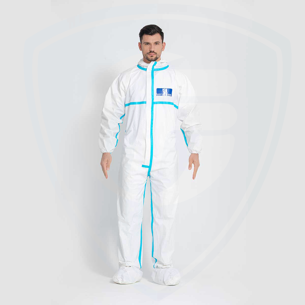 Disposable Coverall Full Body Protective Isolation Suit with Reinforced ...
