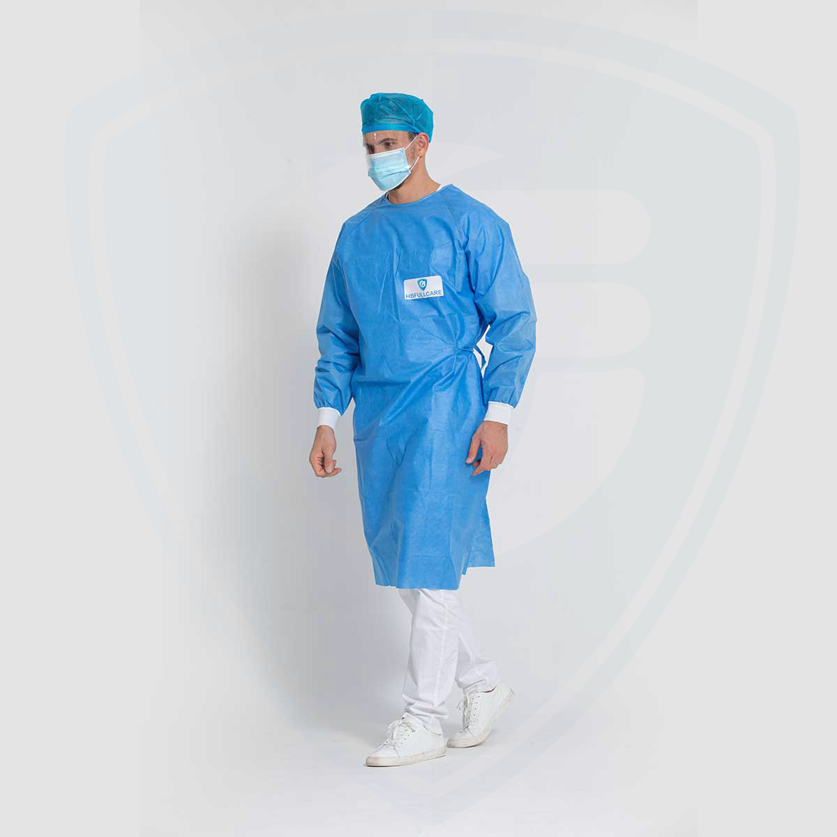 Blue Autoclavable Waterproof Disposable Surgical Gown for Hospital ...