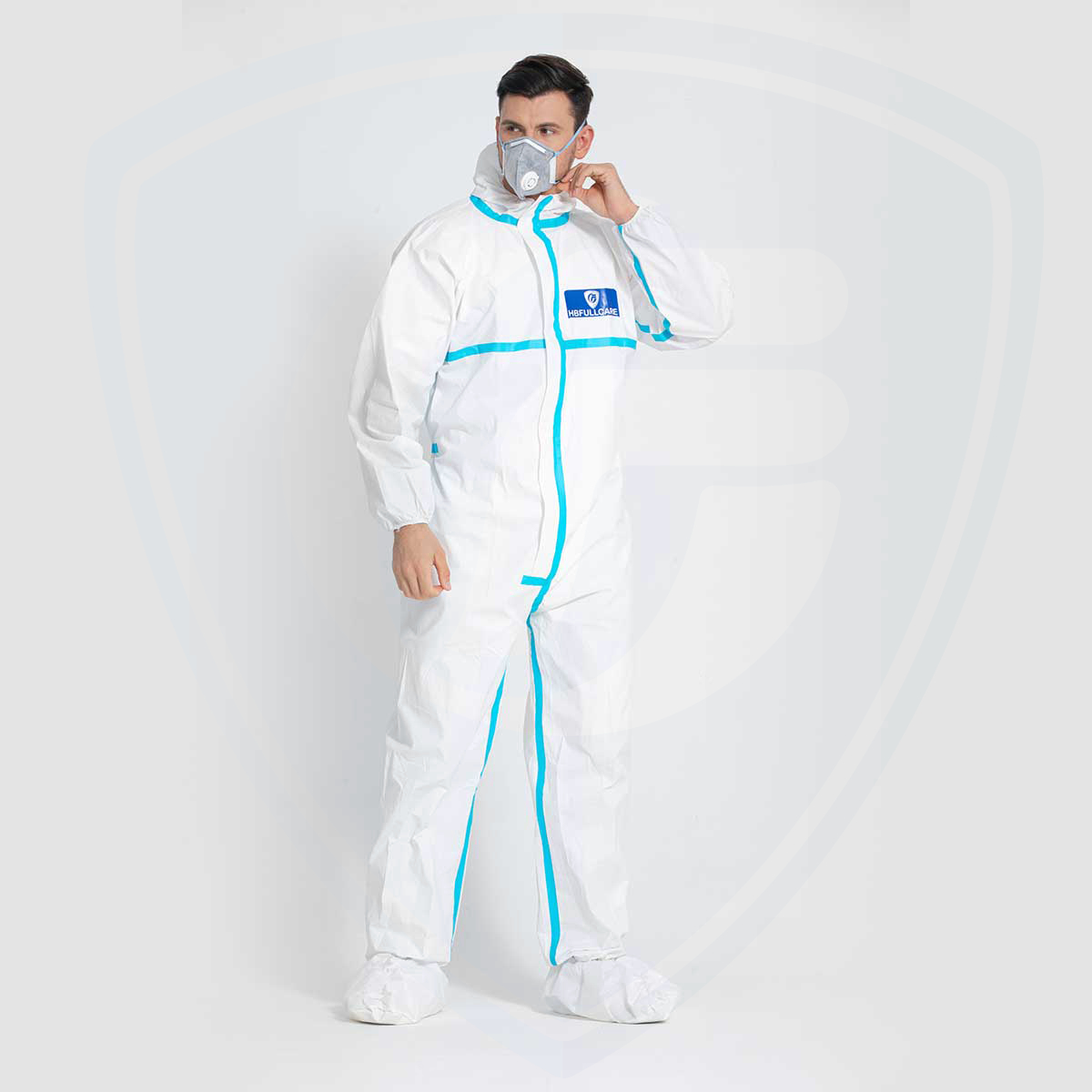 Disposable Coverall Full Body Protective Isolation Suit with Reinforced ...