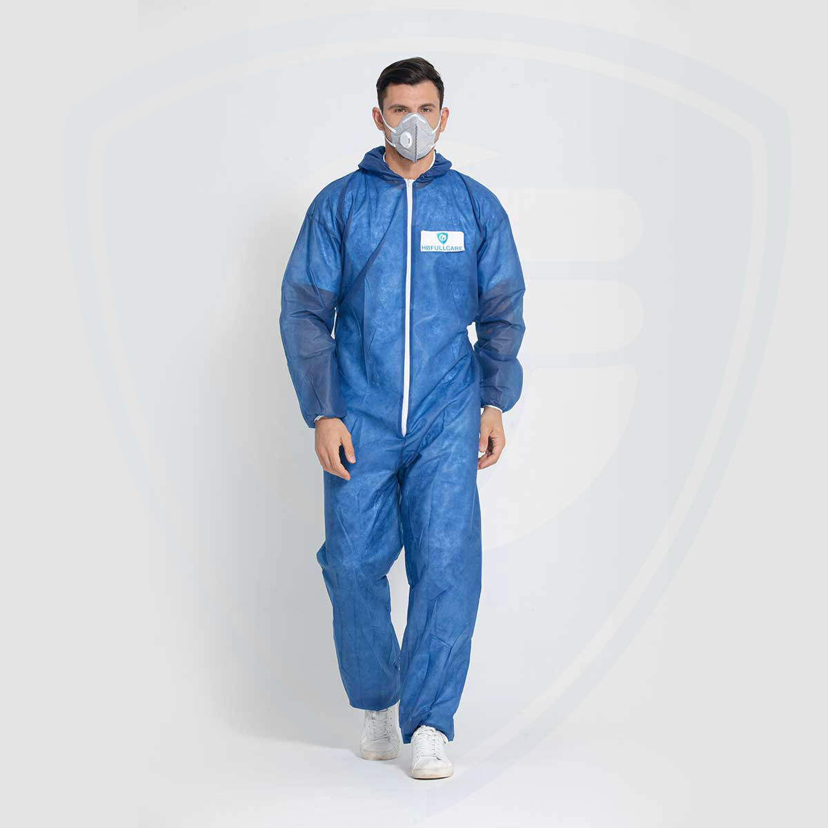 Breathable Disposable Safety Polypropylene Non-Woven Coverall Blue suit ...